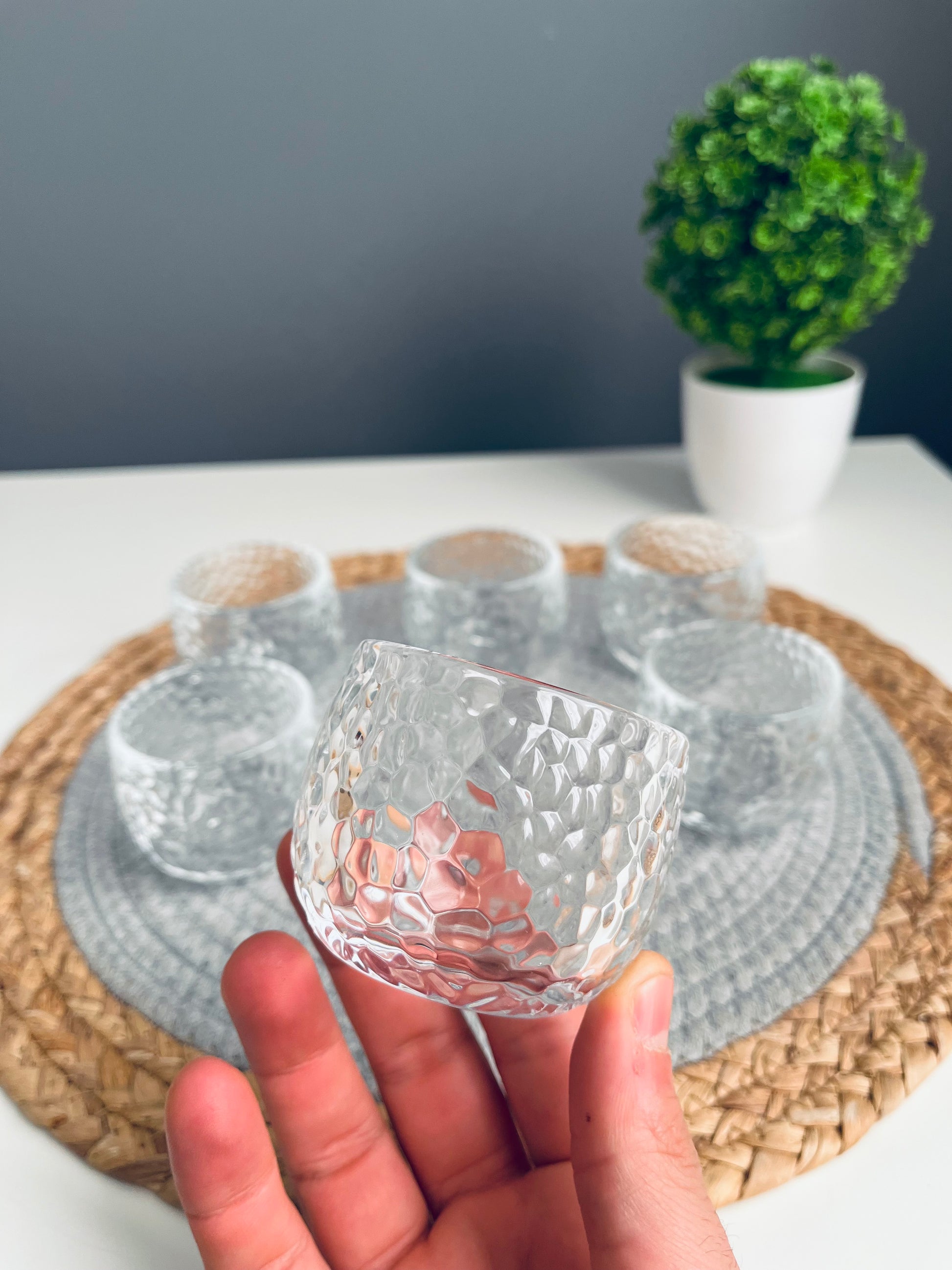 6 Glass cup 7cm*7cm coffee(كره) – Seragmounirdesigns
